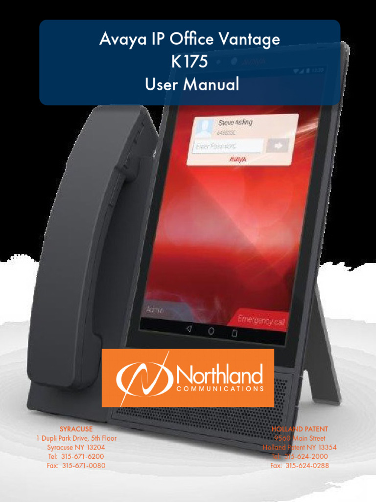 Avaya IPO K175 User Manual v2 | PDF | Telephone | Android (Operating System)