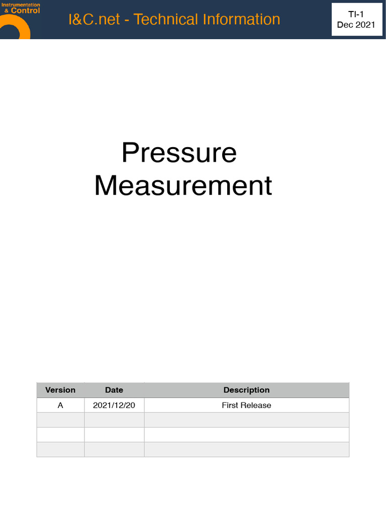 Pressure Measurement | PDF | Pressure | Pressure Measurement