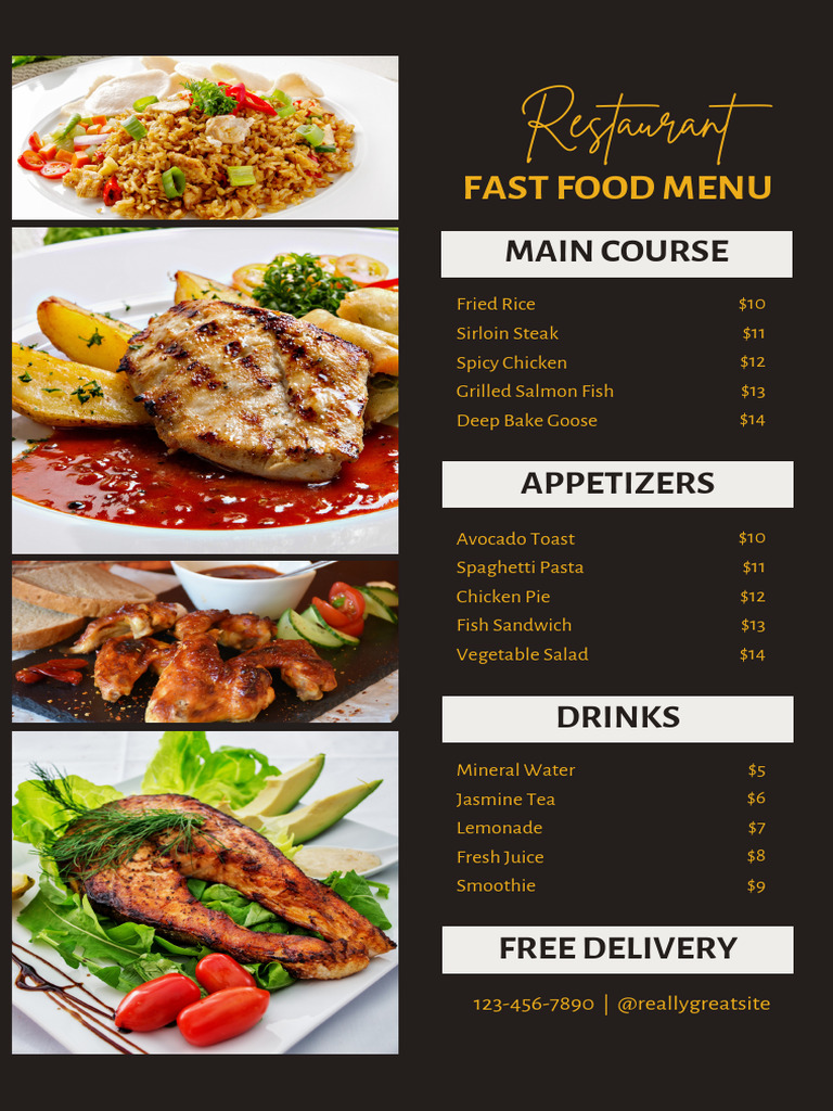 Fast Food Menu | PDF