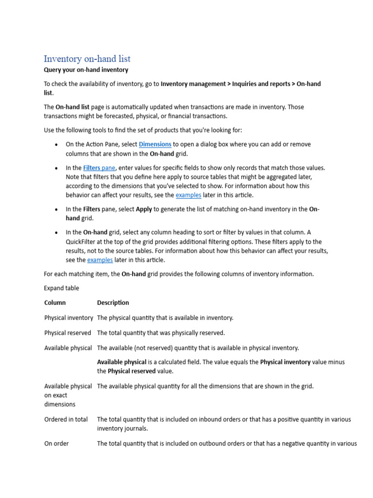 Inventory On-Hand List | PDF | Inventory | Computing