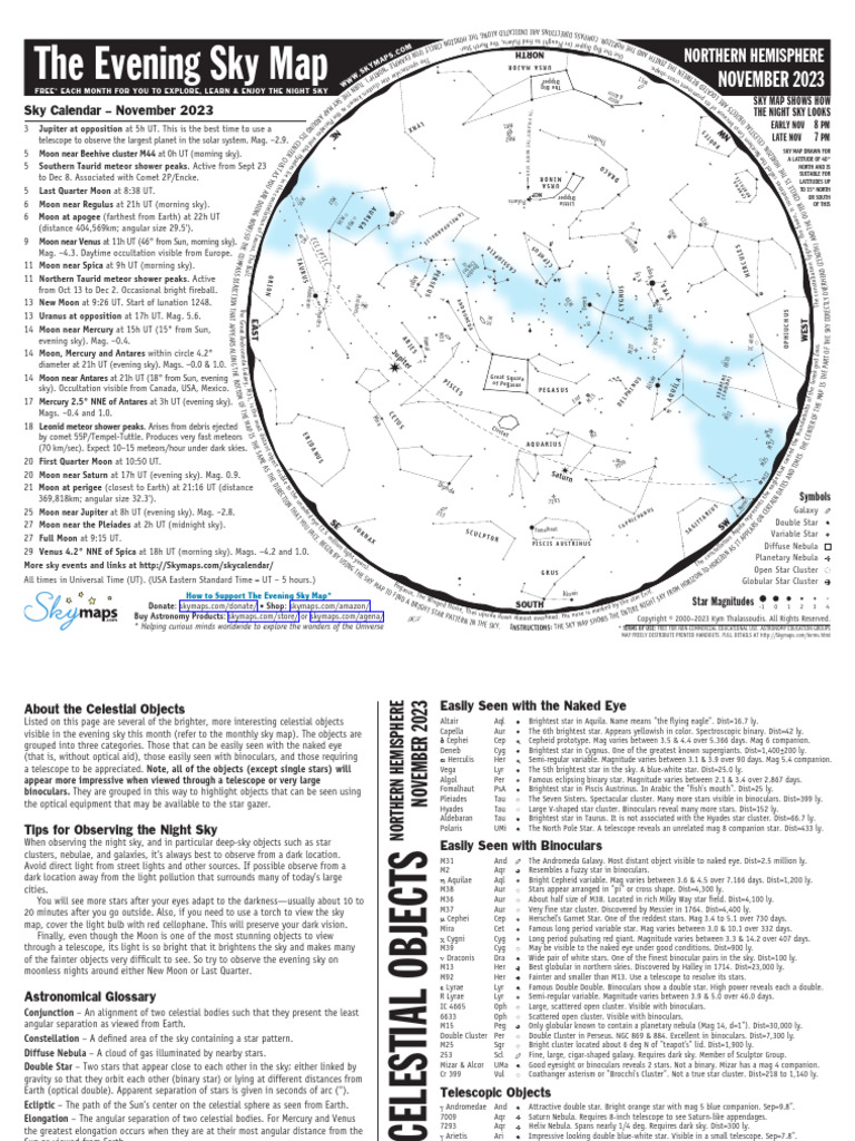 Skymap Noviembre Norte | PDF | Sky | Stars