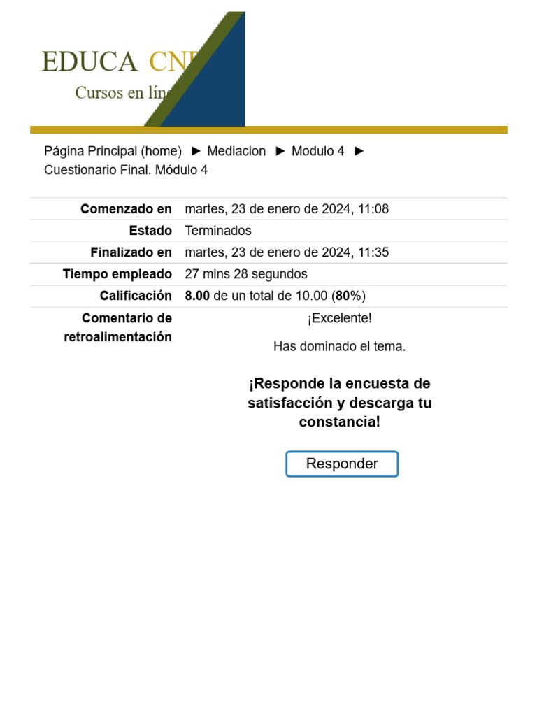 Cuestionario Final. Módulo 4 | PDF | Comunicación | Comunicación no verbal