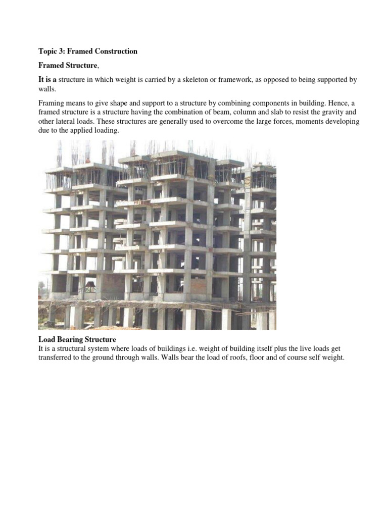 3framed Structure NOTES | PDF | Concrete | Framing (Construction)
