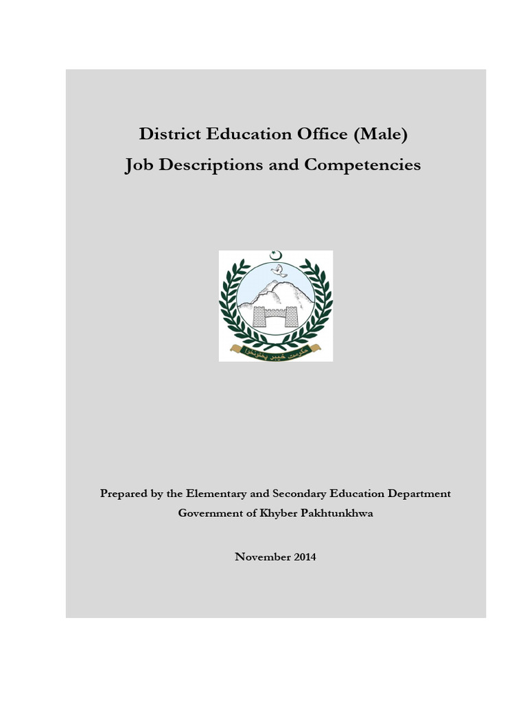Job Descriptions and Competencies of District Education Office Male ...