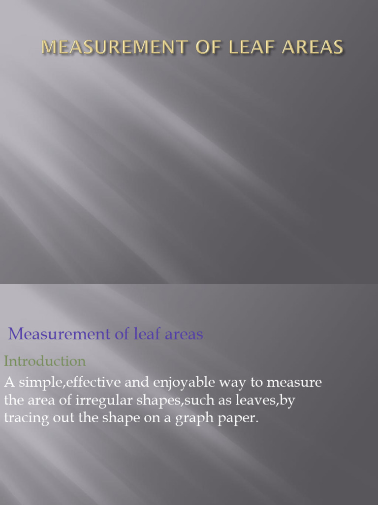 Measuring Leaf Area with Graph Paper | PDF