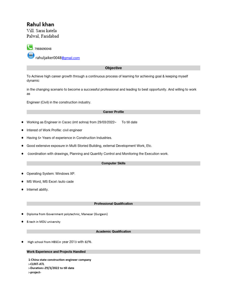 Rahul CV | PDF | Computing
