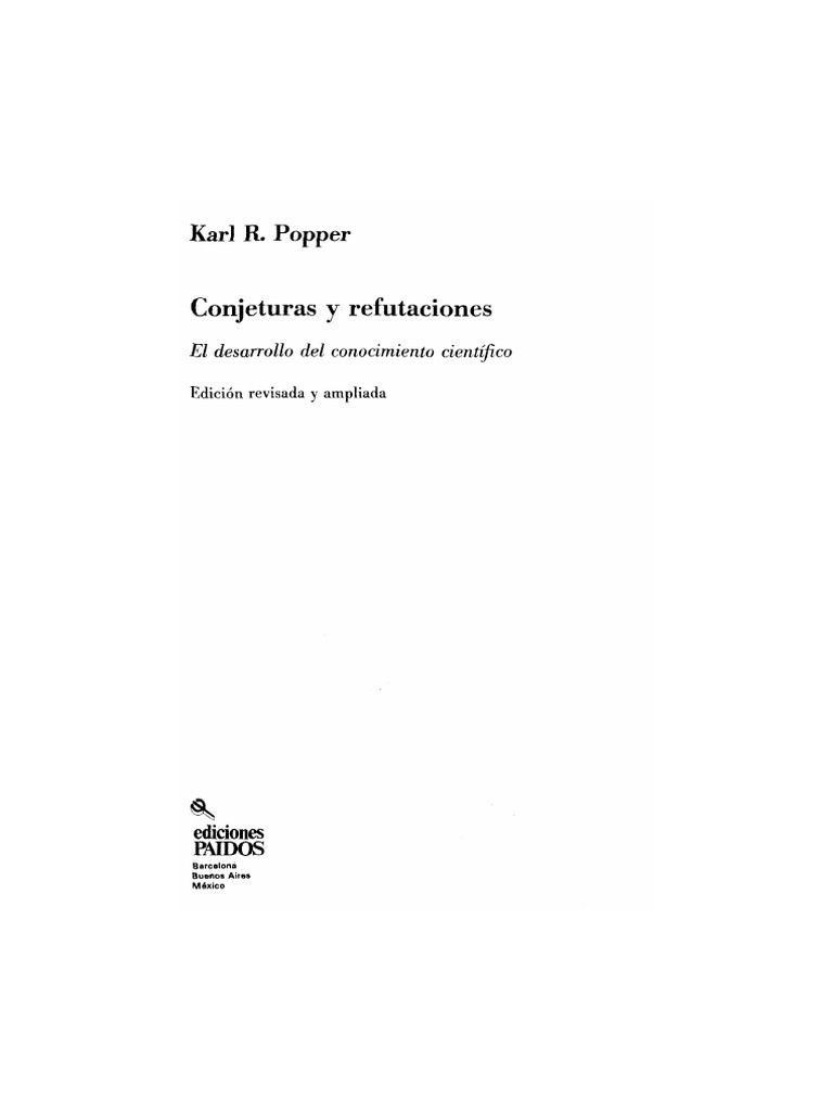 POPPER-cap1 Conjeturas y Refutaciones | PDF