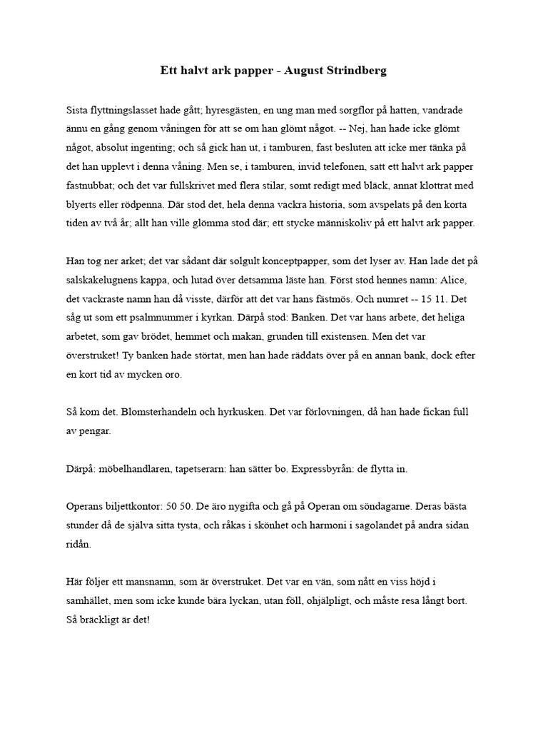 Ett Halvt Ark Papper | PDF