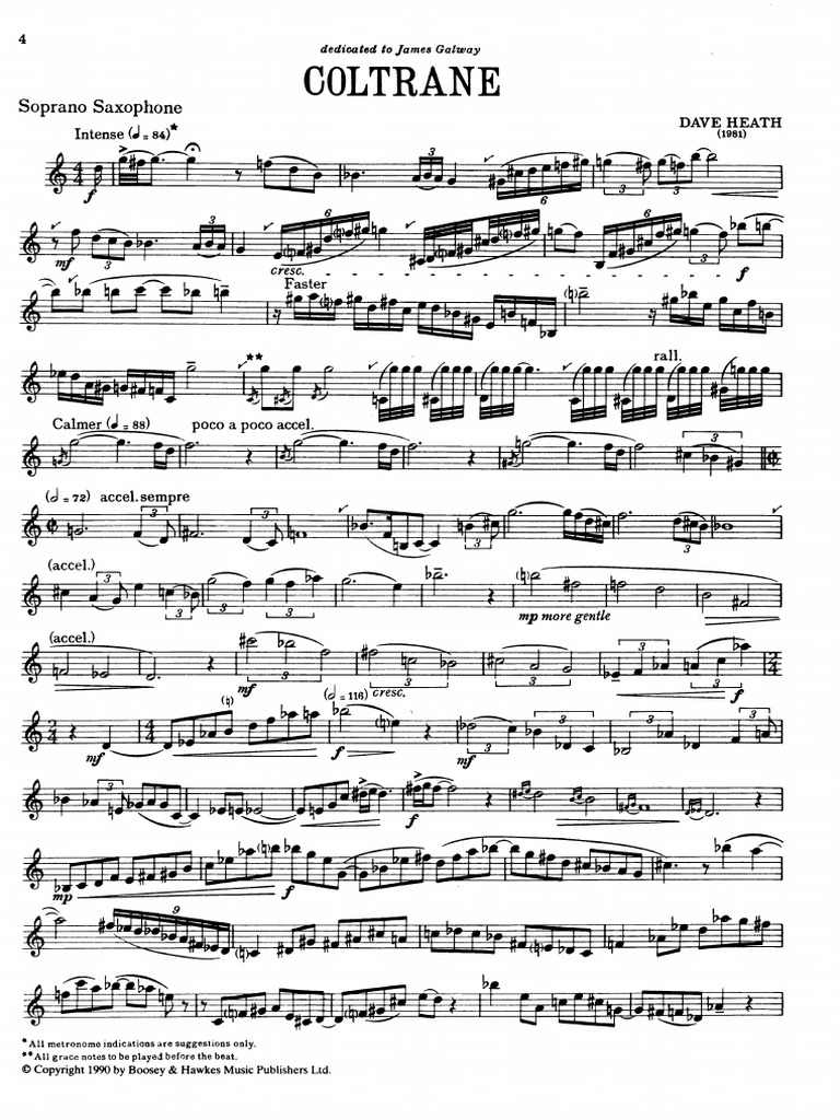 COLTRANE Heath Soprano Solo | PDF | Saxophone