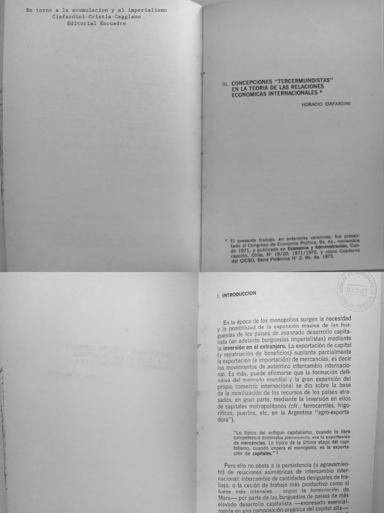 Ciafardini ConcepcionesTercermundistas | PDF