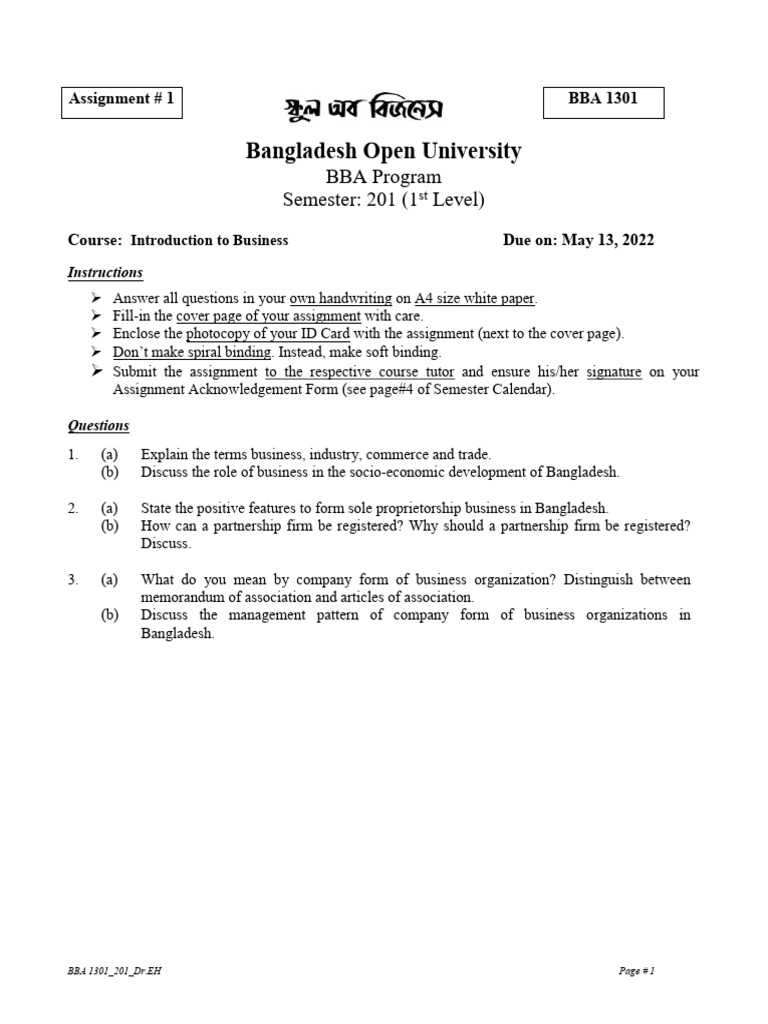 BBA 201 All Assignments | Download Free PDF | Matrix (Mathematics ...