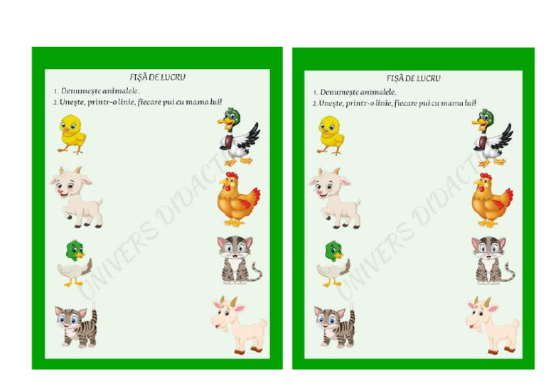 Uneste Printr-O Linie Fiecare Pui Cu Mama Lui | PDF