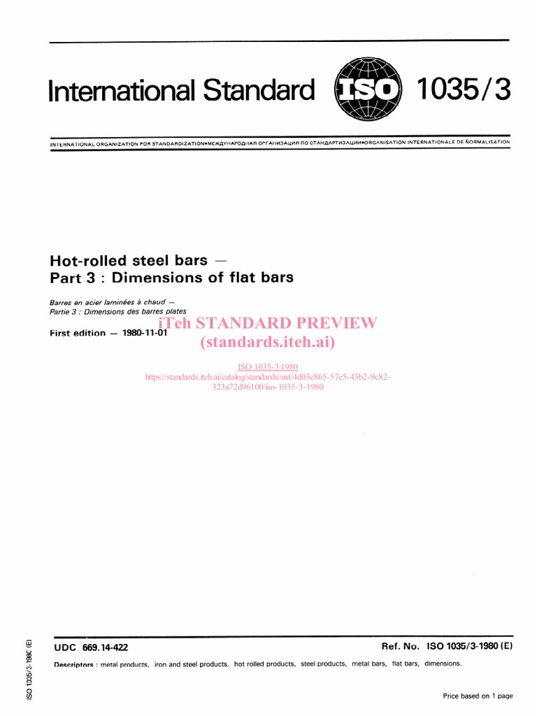 Iso 1035 3 1980 | PDF | International Organization For Standardization