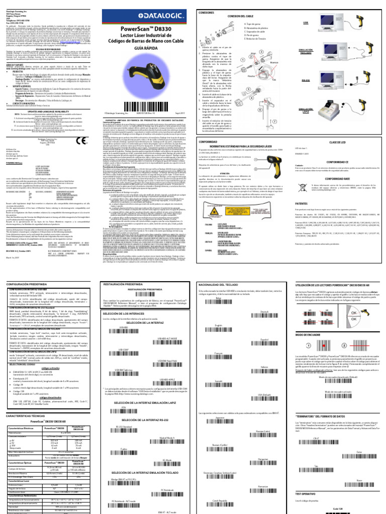 Datalogic Modelo Power PD8330-820035728 | PDF | Teclado | Informática