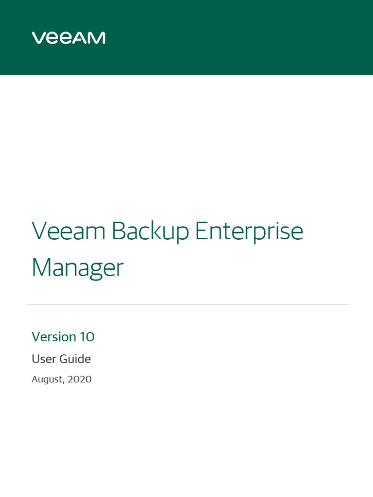 Veeam Backup Enterprise Manager | PDF | Backup | Computer File