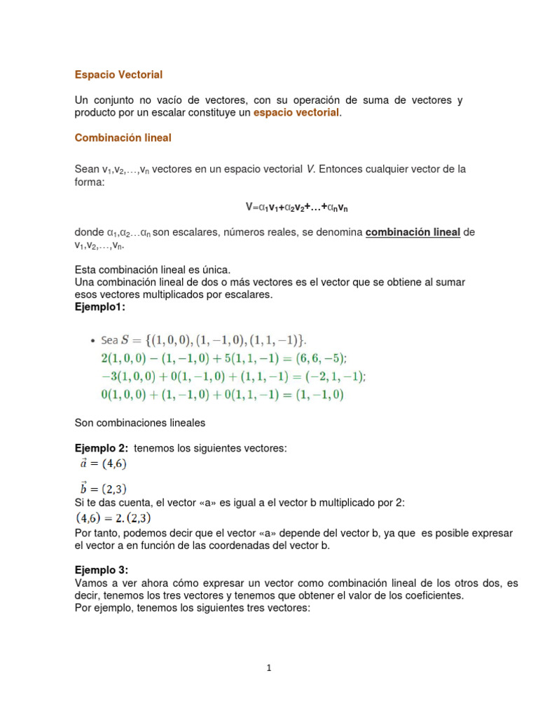 Espacios Vectoriales | PDF | Espacio vectorial | Base (álgebra lineal)