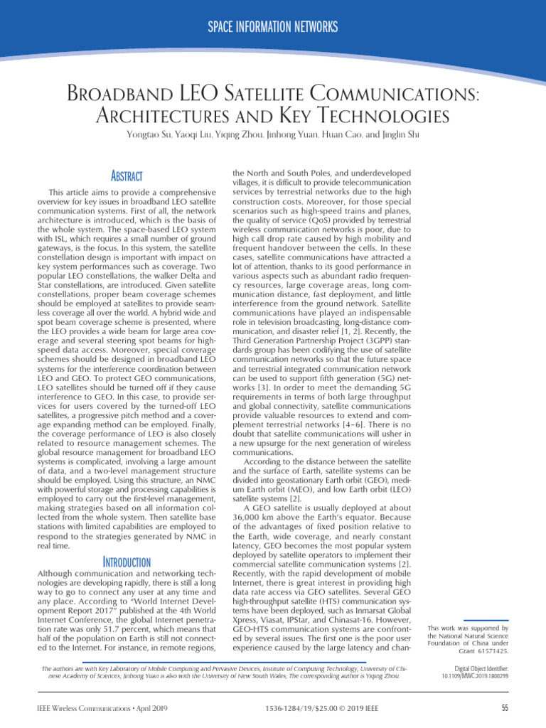 LEO Satellite Systems for Global Connectivity | PDF | Communications Satellite | Computer Network