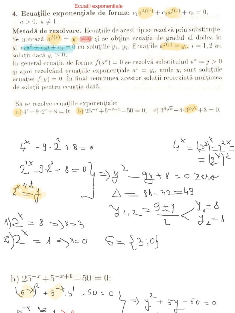 Ecuatii Exponentiale (II) | PDF