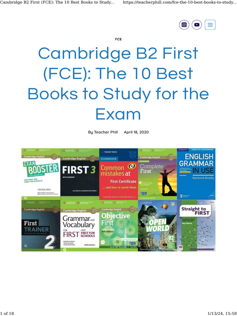 Cambridge B2 First (FCE) The 10 Best Books To Study For The Exam ...