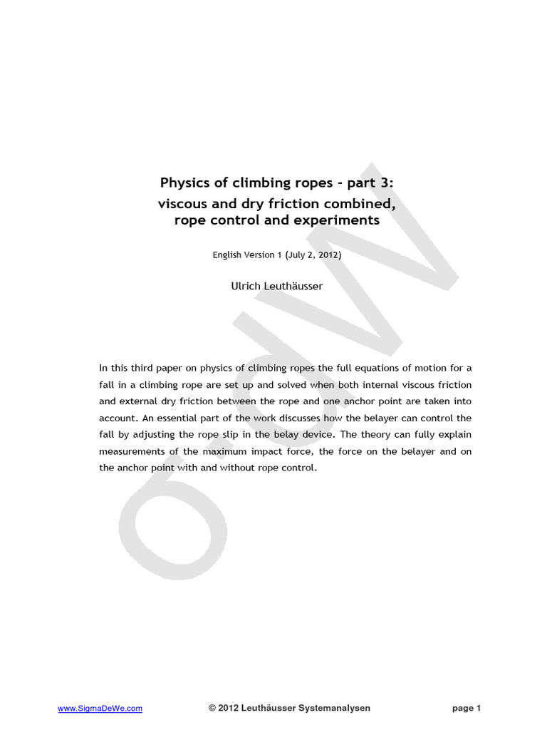 Physics of Climbing Ropes Part 3 Unlocked | PDF | Viscoelasticity | Polymers