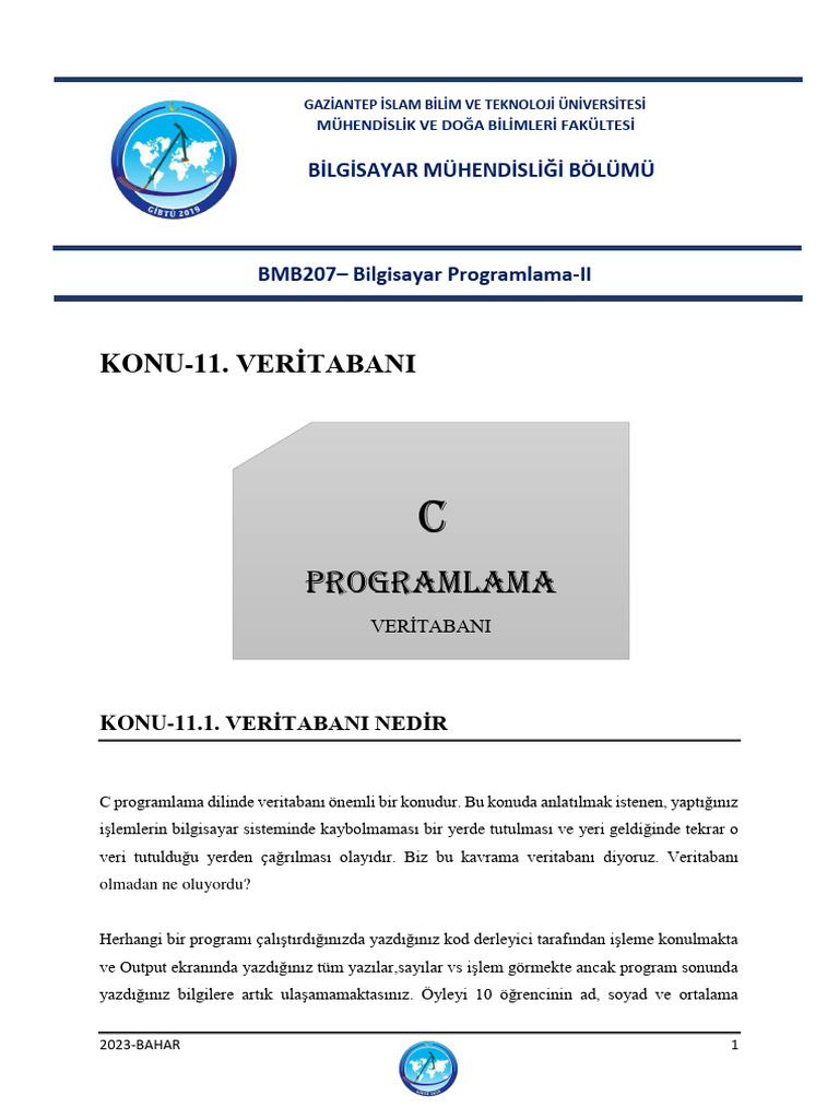 Ders13 Veritabani 2023 | PDF