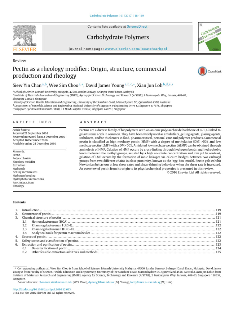 Pectin Basics Review | PDF | Chemistry | Physical Sciences