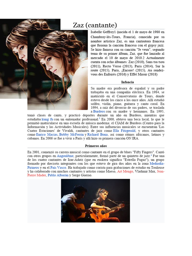 Zaz: Fusión de Chanson y Jazz | PDF