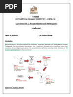 Lab Report Recrystallization | PDF | Solubility | Crystallization