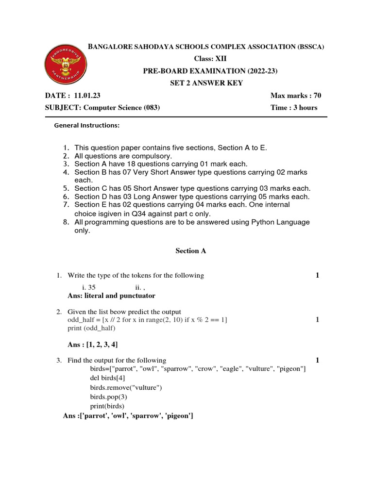 SET 2 Ans Key | Download Free PDF | Computer Network | Computer Science