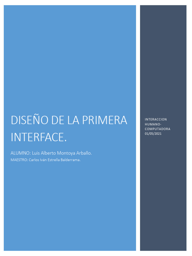 Act 9 Diseño de La Primera Interface. | PDF | Interfaz de usuario | Software