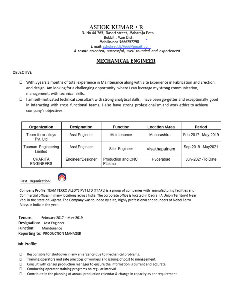 Ashok Reddi Resume Updated | PDF | Engineering | Physical Sciences