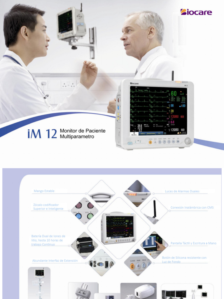 Monitor Multiparámetro Biocare IM12 | PDF | Electrocardiografia | Bienes manufacturados
