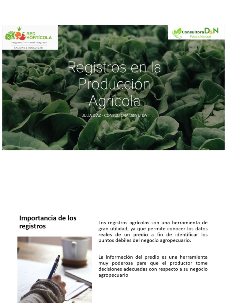 Presentación Registros Agricolas Compressed | PDF | Agricultura
