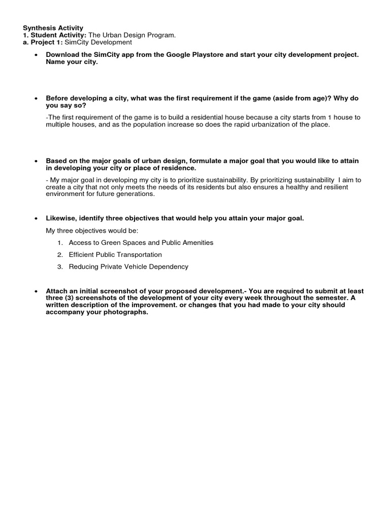 Urban Design Project: SimCity Guide | PDF