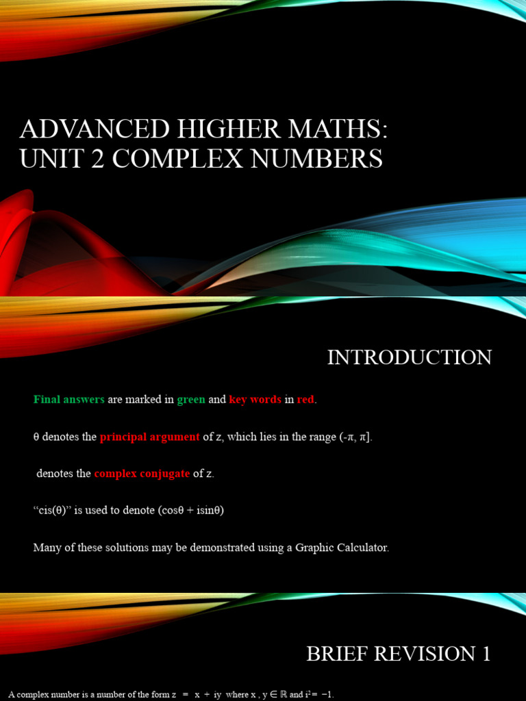 Advanced Higher Maths Unit 2 Complex Numbers | PDF | Factorization ...
