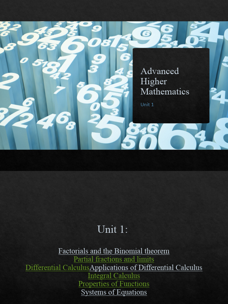 Advanced Higher Maths Unit 1 | PDF | Function (Mathematics) | Derivative