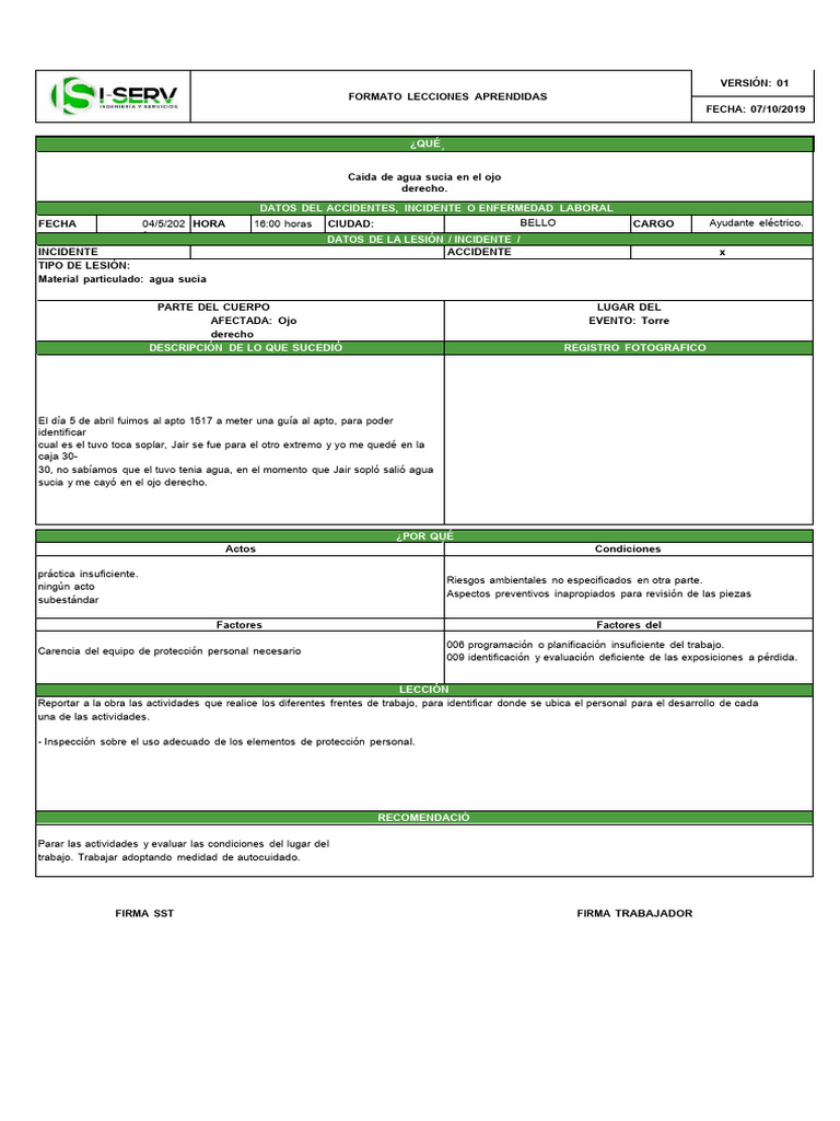 Lecciones Aprendidas | PDF