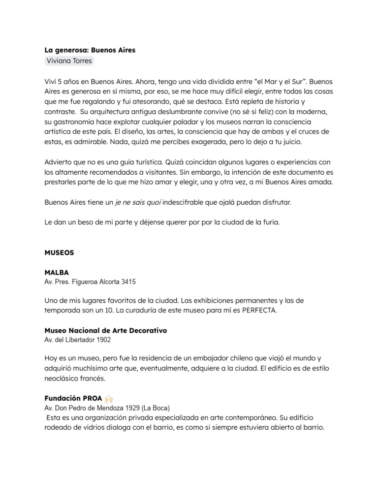 La Generosa - Buenos Aires | PDF | Buenos Aires