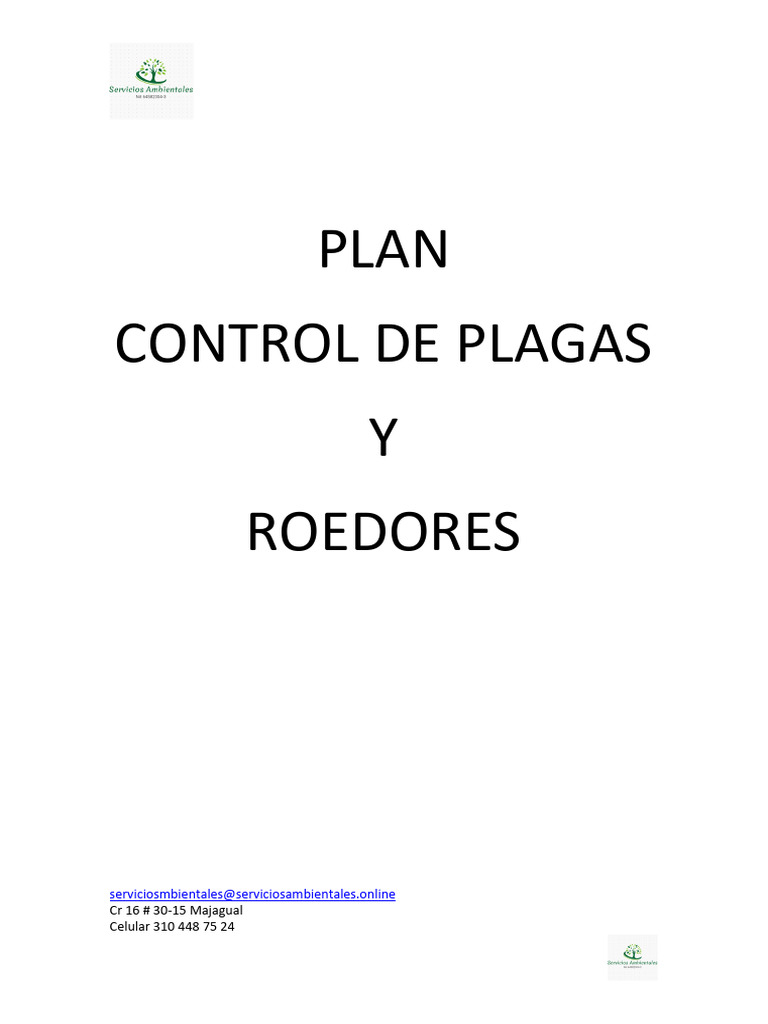 Plan Integral de Plagas y Roedores | PDF | Pesticida | Plaga (organismo)