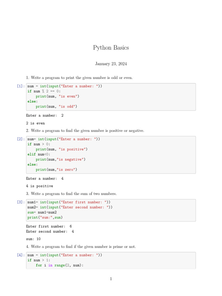 Python Basics | PDF | Computer Programming | Computing Python Basics | PDF | Computer Programming | Computing