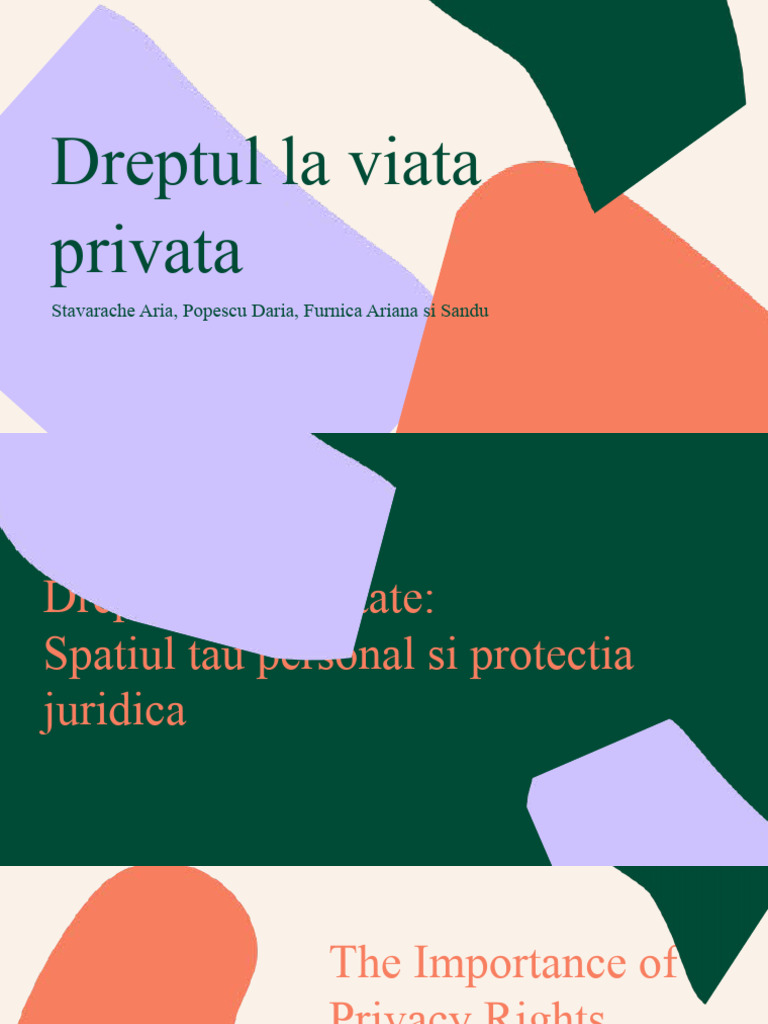 Dreptul La Viata Privata | PDF | Privacy | Right To Privacy