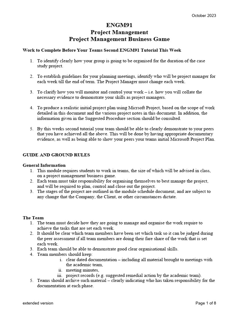 Project Management Guidelines for EBTM | PDF | Oil Tanker | Project ...