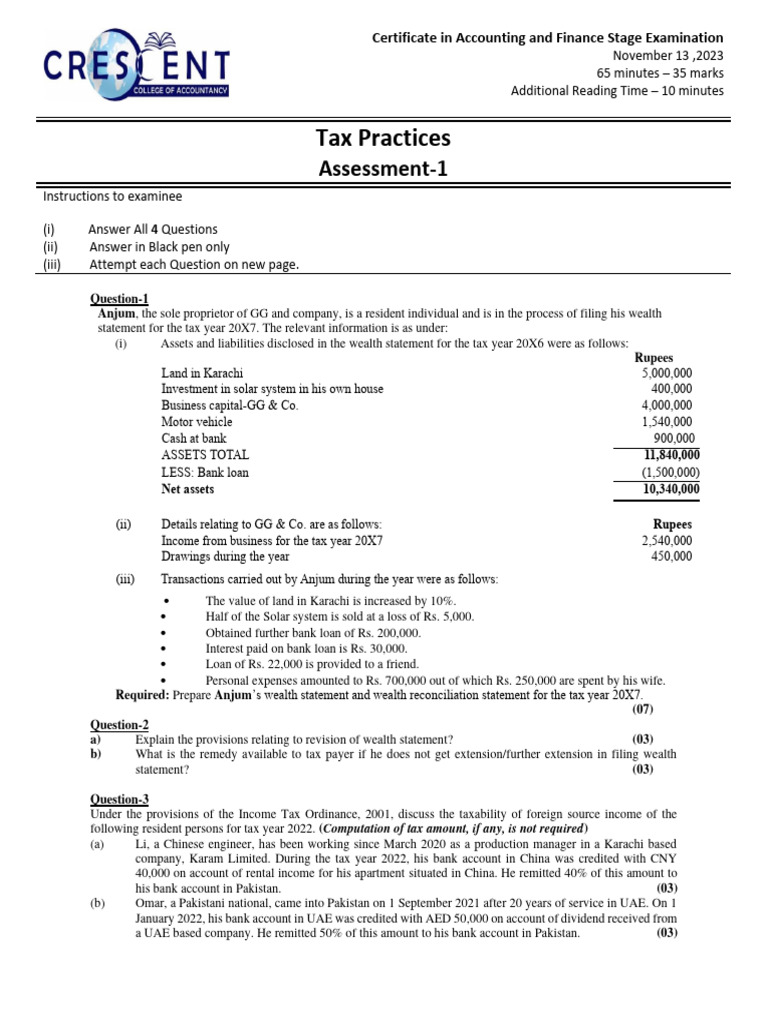 Assessment 1 | PDF | Taxes | Income