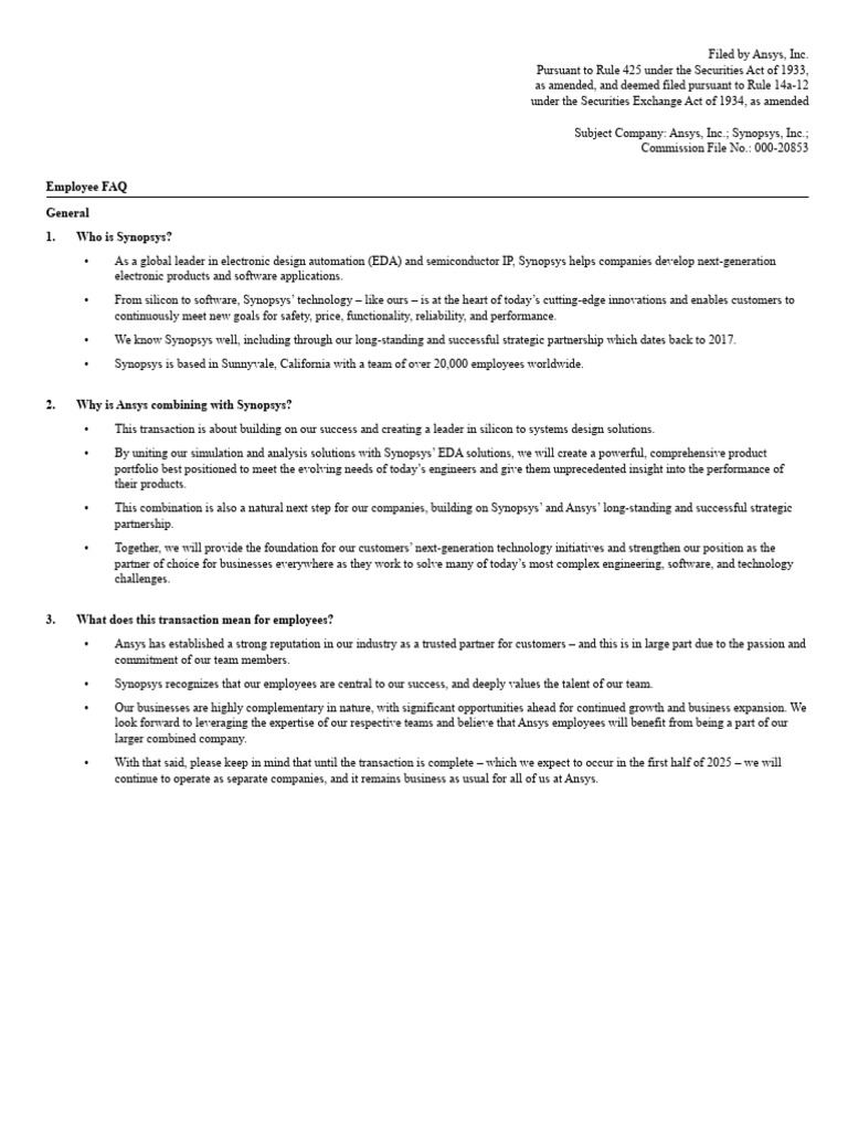Employee Faq | PDF | Stocks | Risk
