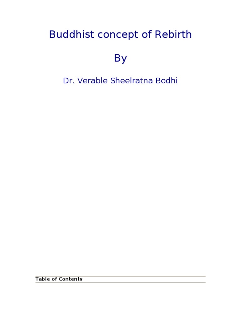 Buddhist Concept of Rebirth | PDF | Karma | Reincarnation