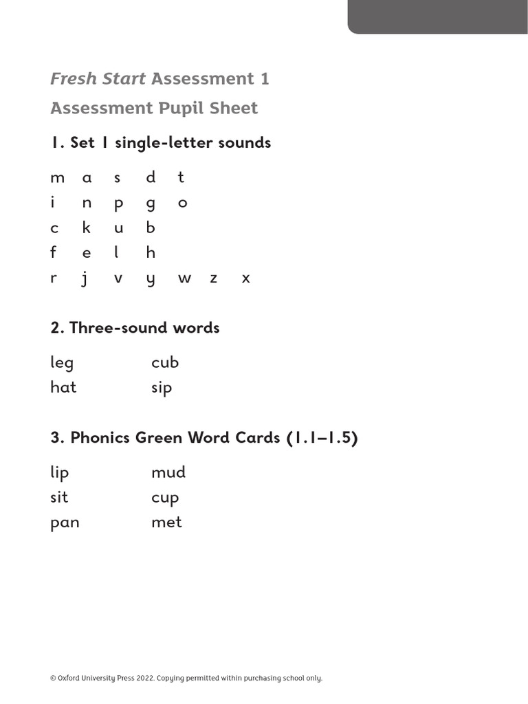 Fs Assessment | PDF | Phonics