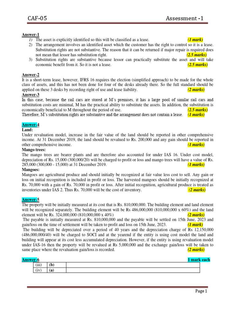 Assessment 1 Solution | PDF | Fair Value | Accounting