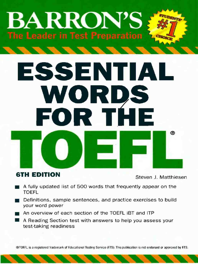 Essential Words For The TOEFL | PDF