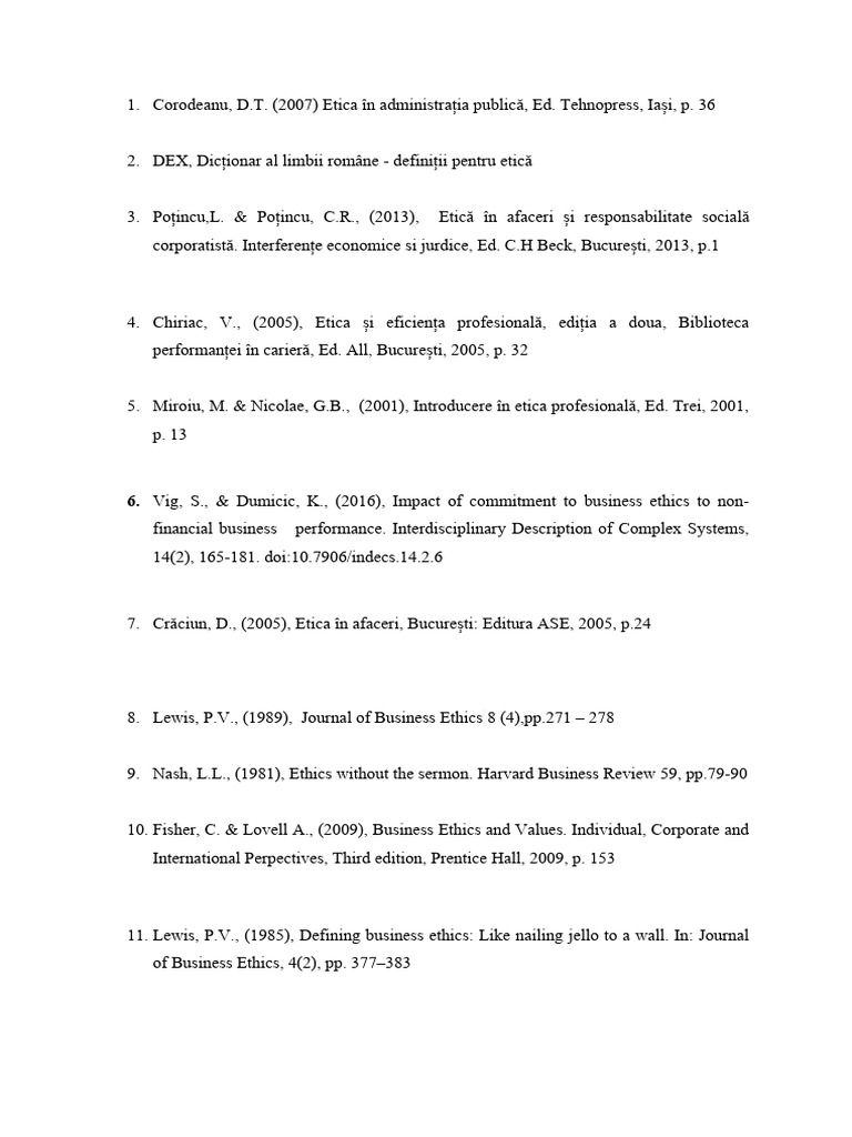 Bibliografie Licenta Etica | PDF | Organizational Behavior | Business