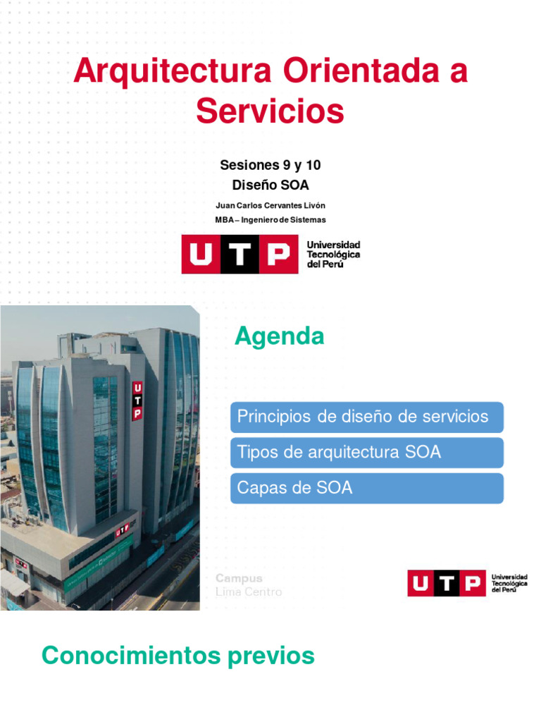 S06.s1 Sesion9y10 Diseño SOA Capas | PDF | Arquitectura orientada a Servicios | Informática